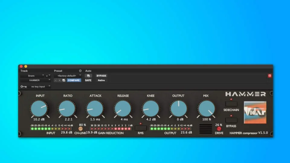 Free Plugin - Vidar Audio Hammer Compressor | Production Expert