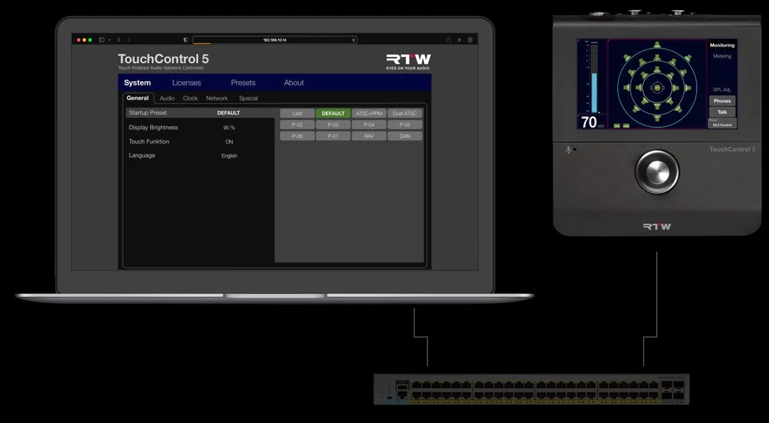 RTW TouchControl 5 Announced - AoIP Monitor Controller With Metering | Production Expert