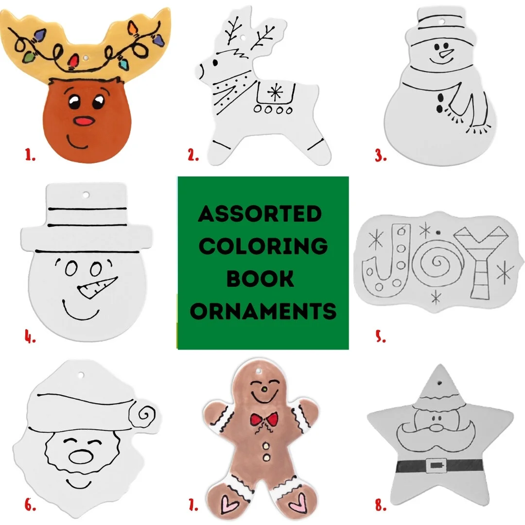 Single Coloring Book Ornaments (33 Assorted Varieties) — The Pottery Piazza