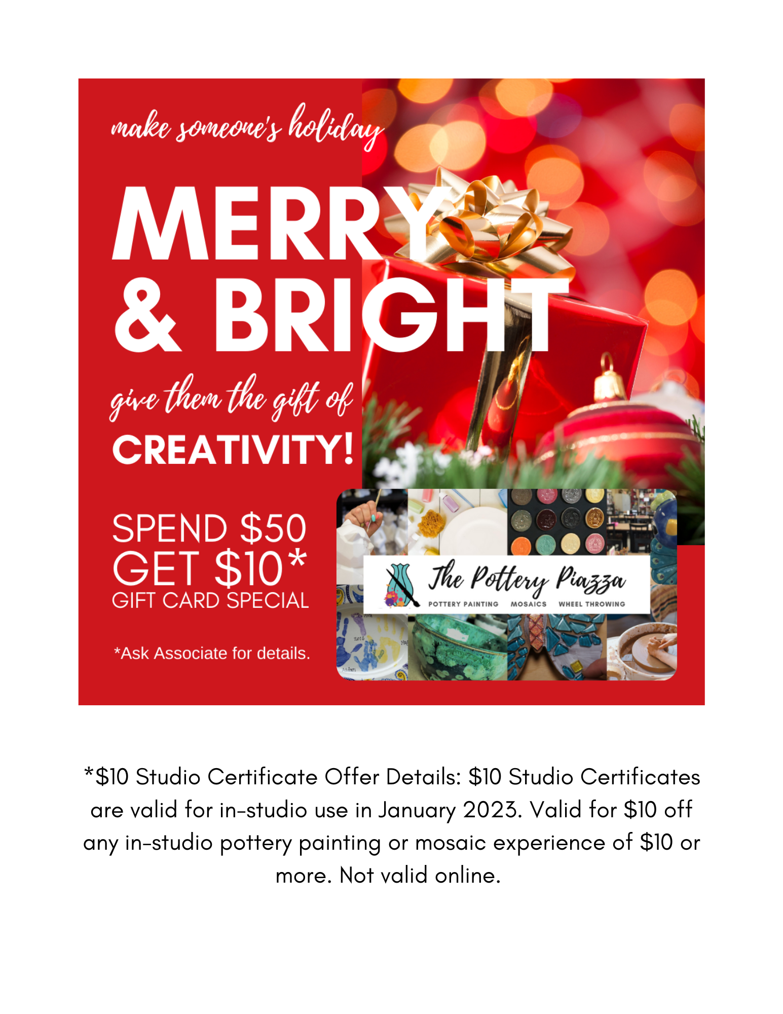 Gift Certificates — The Pottery Piazza