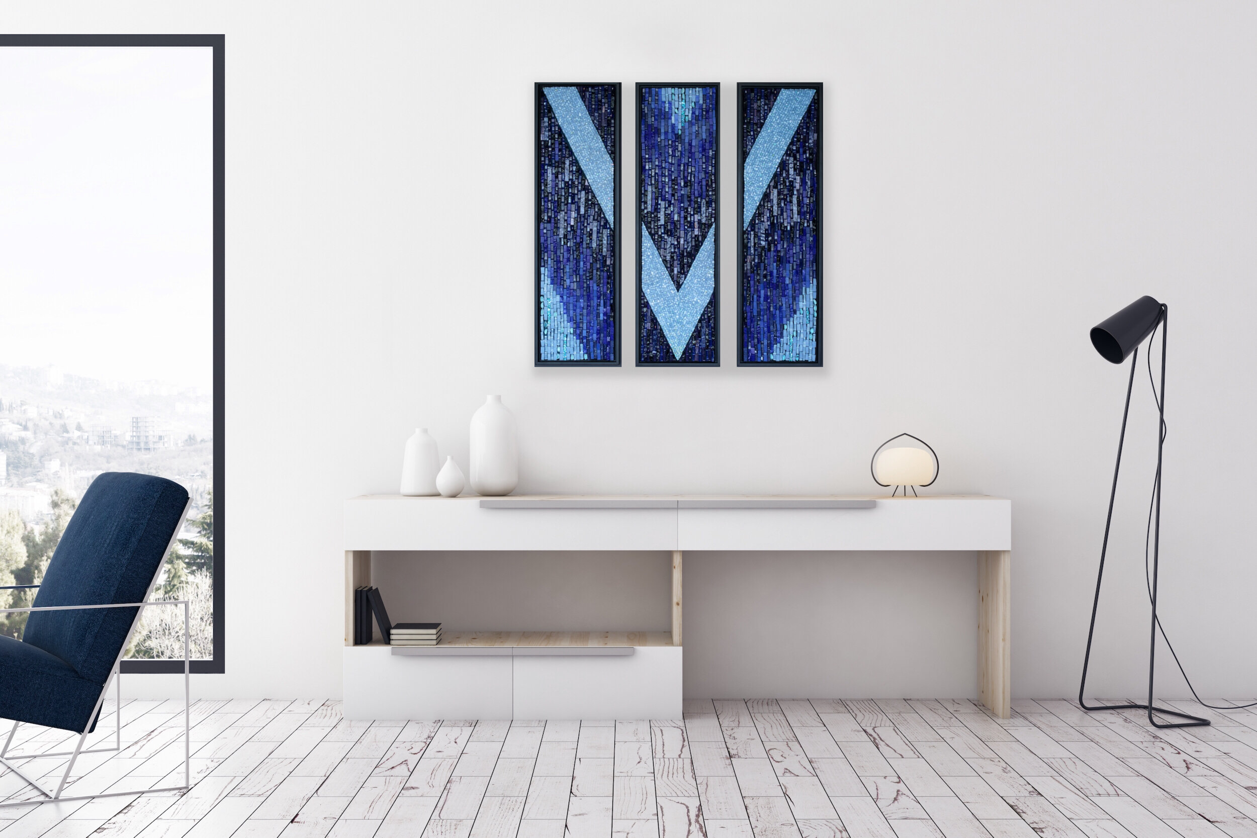 Contemporary glass mosaic art “Purity” — Brit Hammer Studio