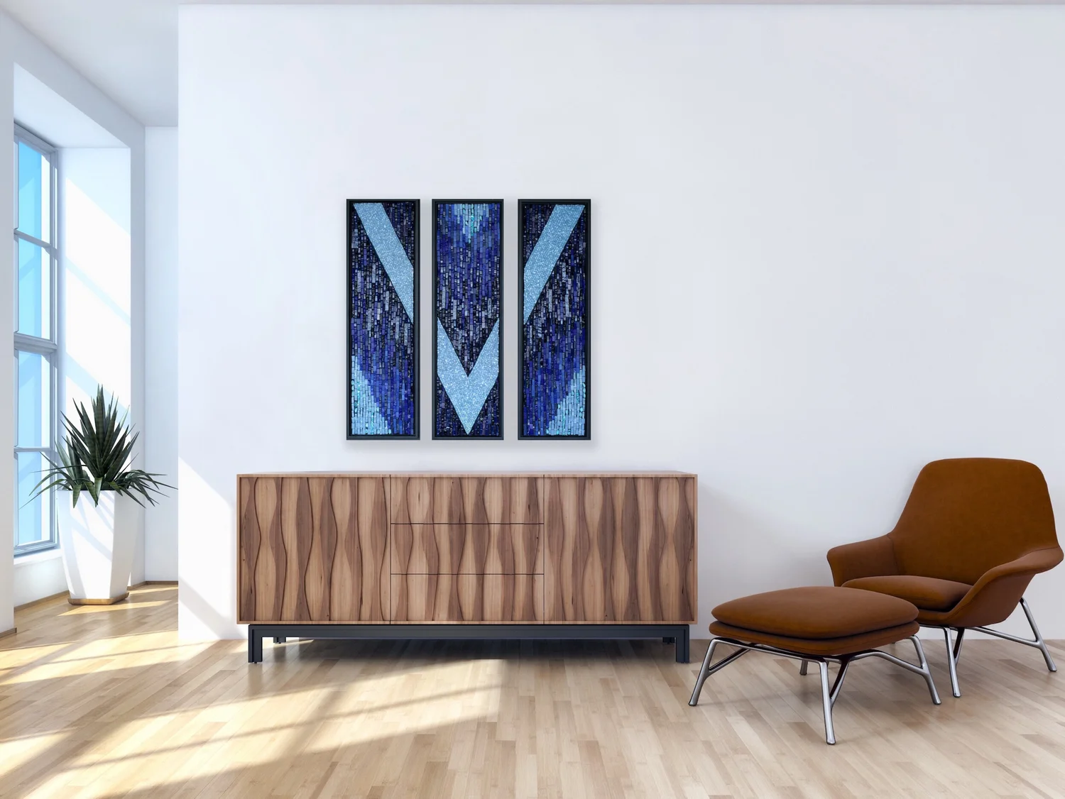 Contemporary glass mosaic art “Purity” — Brit Hammer Studio