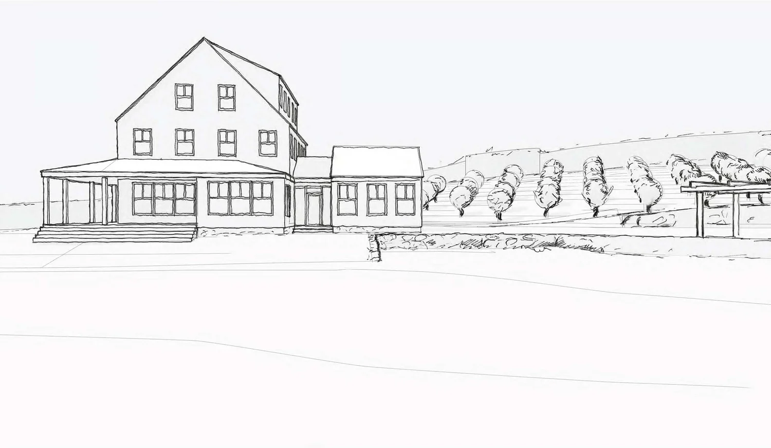 Farm House Drawing Easy