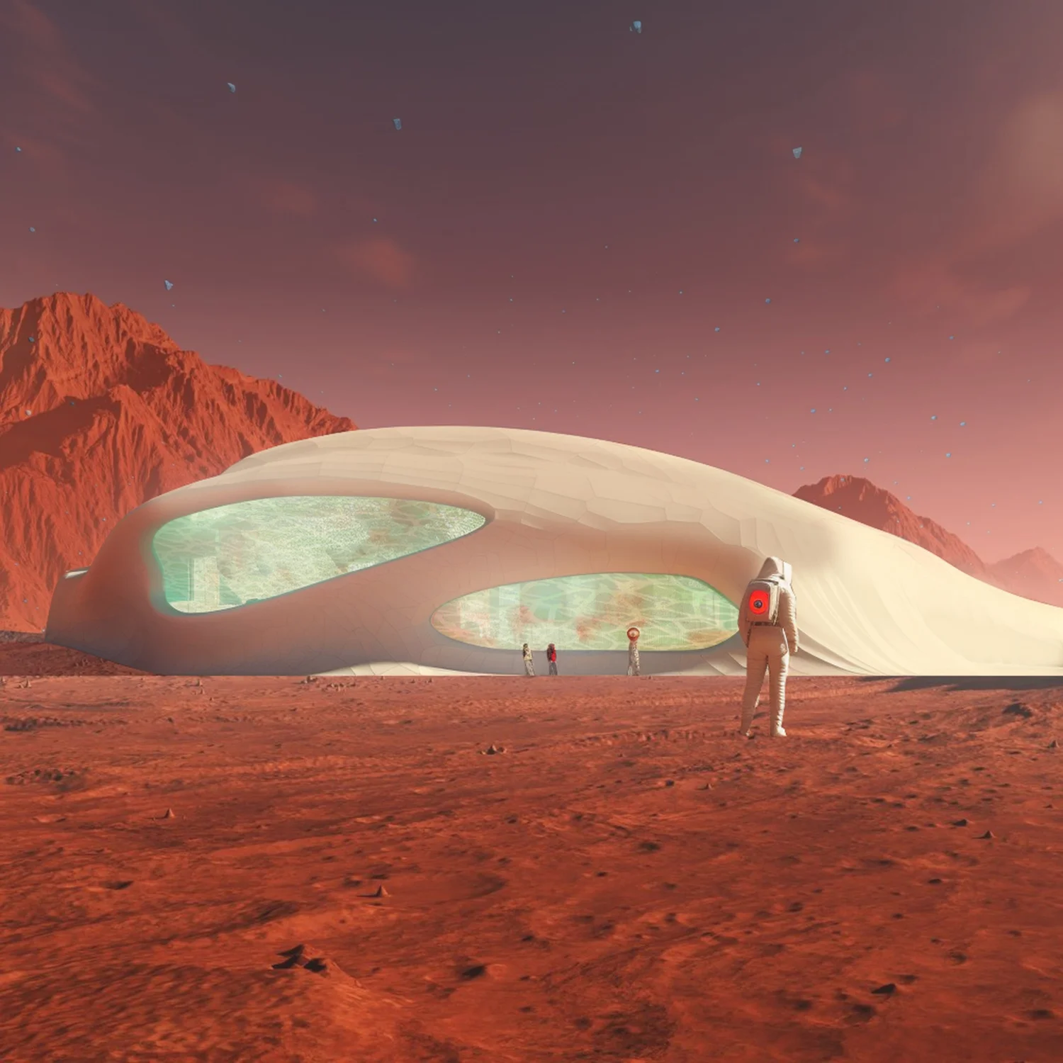 Houses With A Mars Landscape