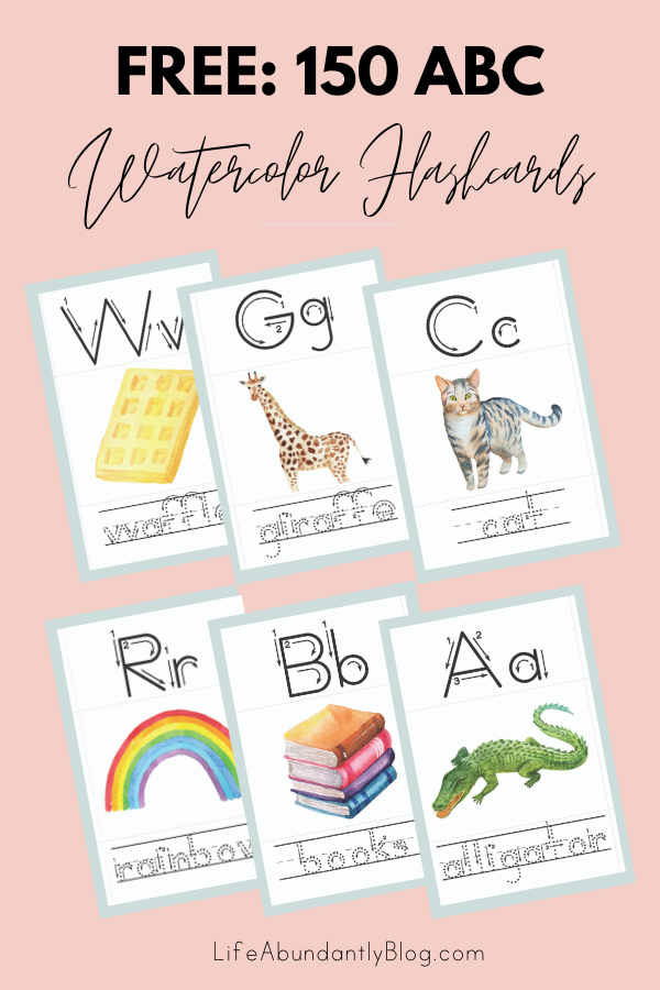 FREEBIE: Watercolor ABC Flashcards (Print with Arrows) — Life, Abundantly