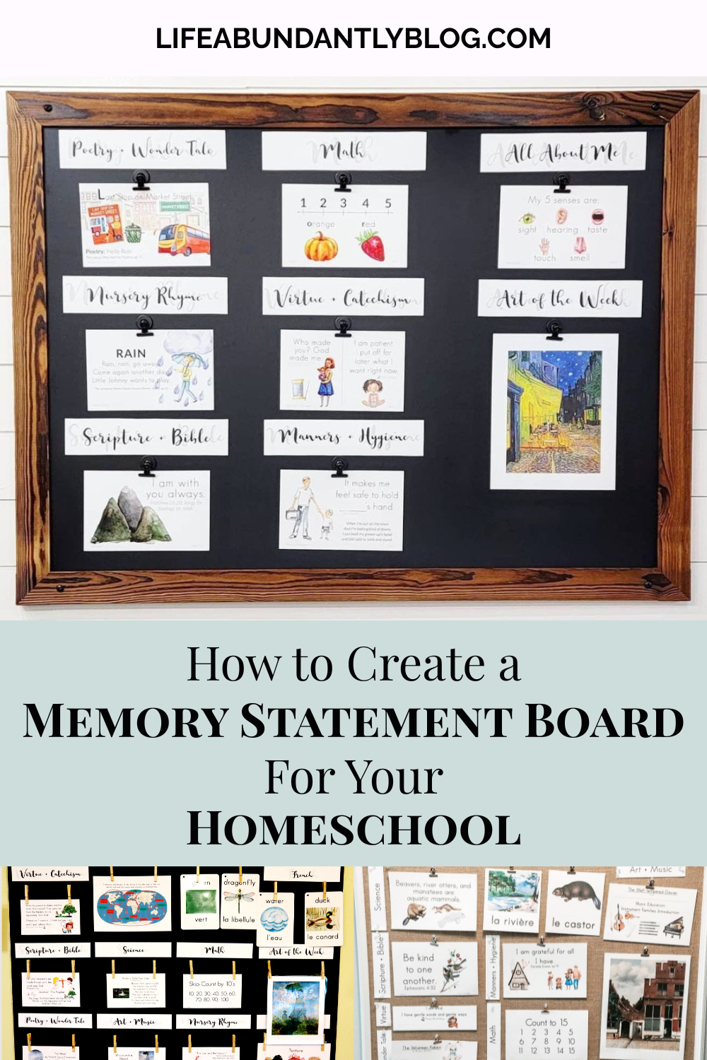 How to Create a Memory Statement Board (The Gentle + Classical ...