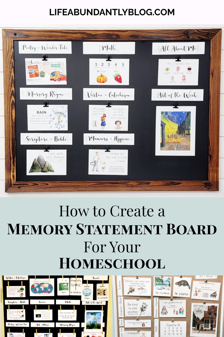 How to Create a Memory Statement Board (The Gentle + Classical ...