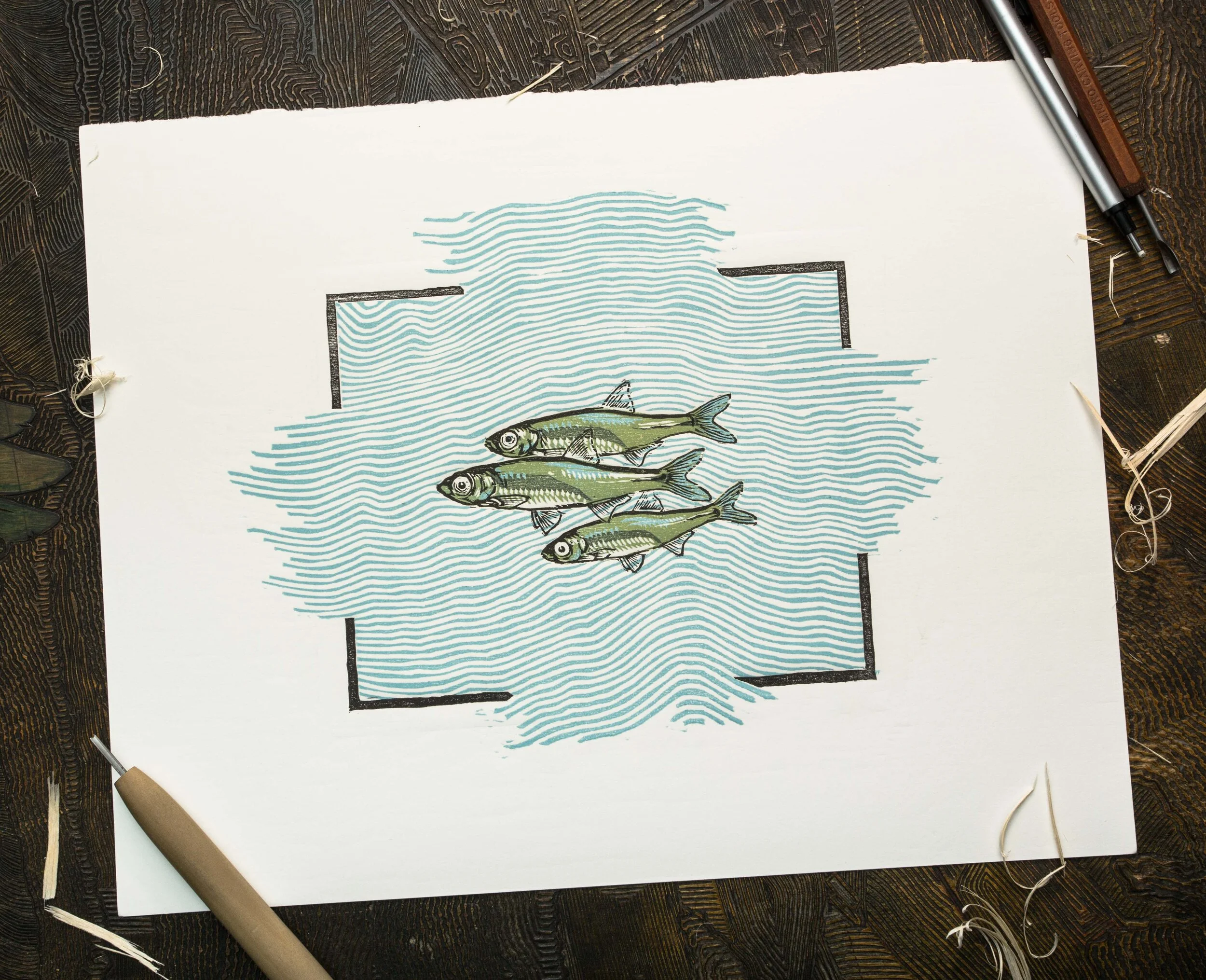 Stanley Leonard Studio: Woodcut Relief Prints