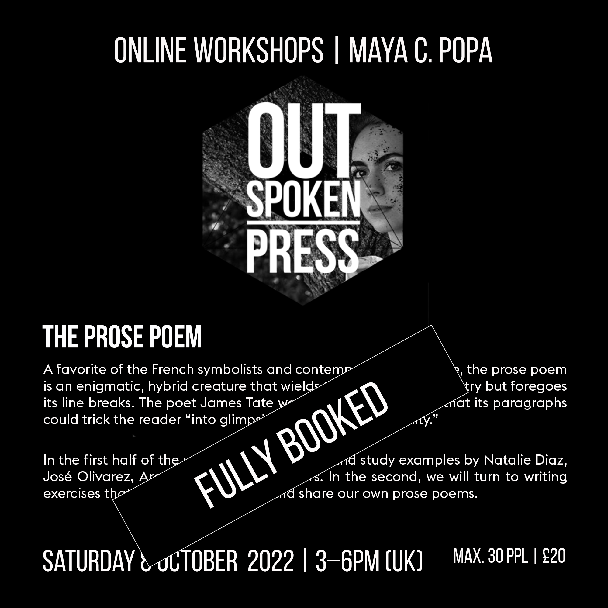 Fully Booked Online Workshop — Online Workshop The Prose Poem With