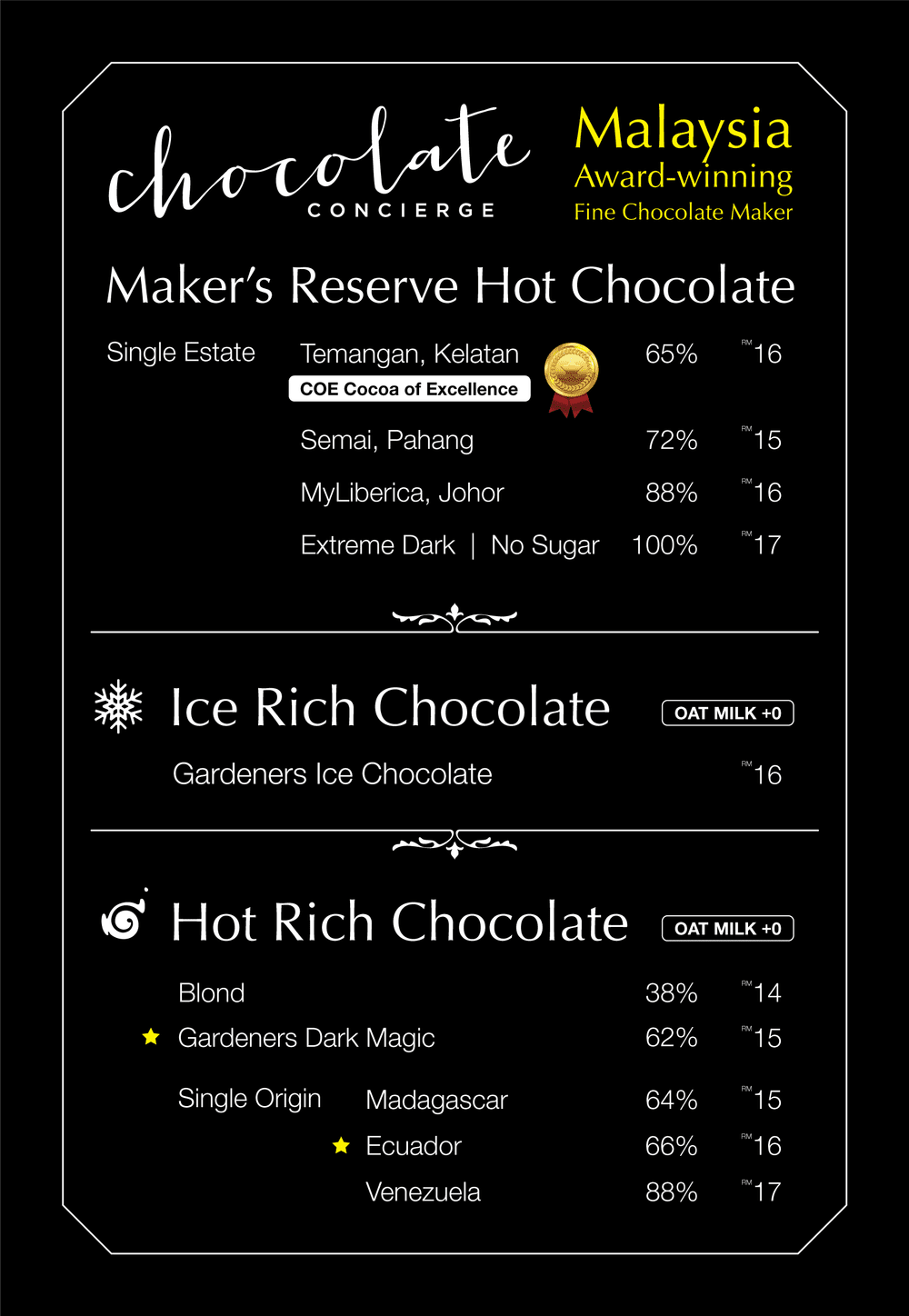 Menu — Constant Gardener Coffee