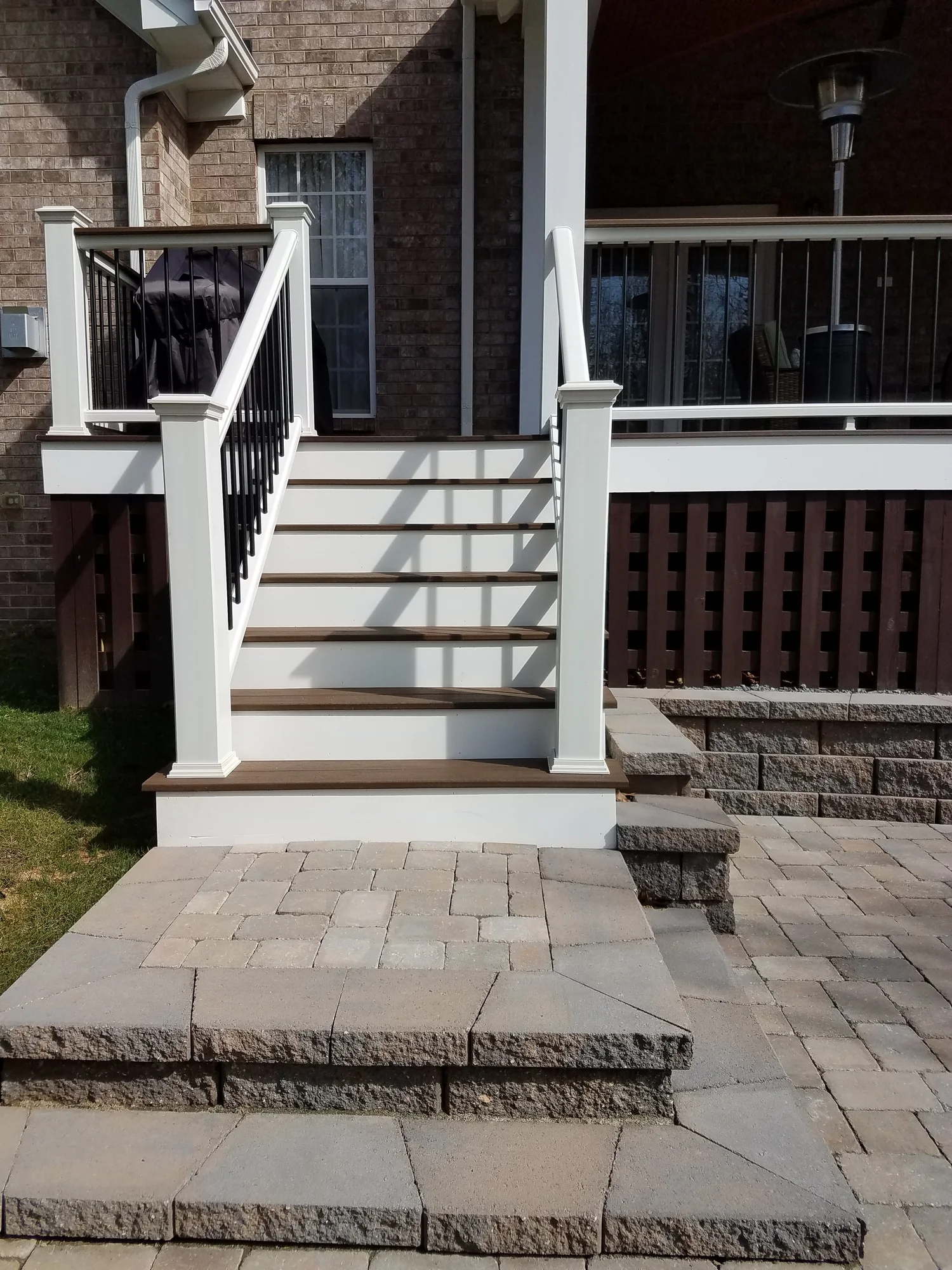 Open Porch with Trex Decking and Paver patio in Waxhaw, NC