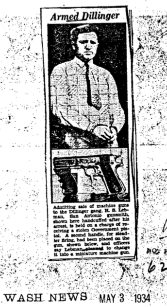 Gun Dealer H. S. Lebman & Dillinger, Nelson