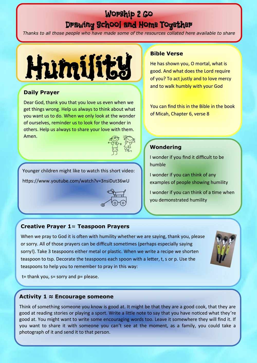 Worship 2 Go - Week 9 'Humility' — All Saints C of E Primary School