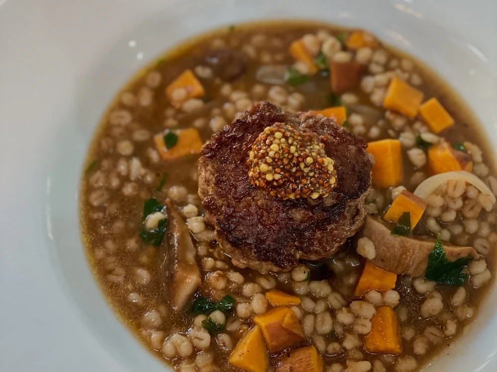 Symon Dinners: Burger and Barley Stew — MICHAEL SYMON