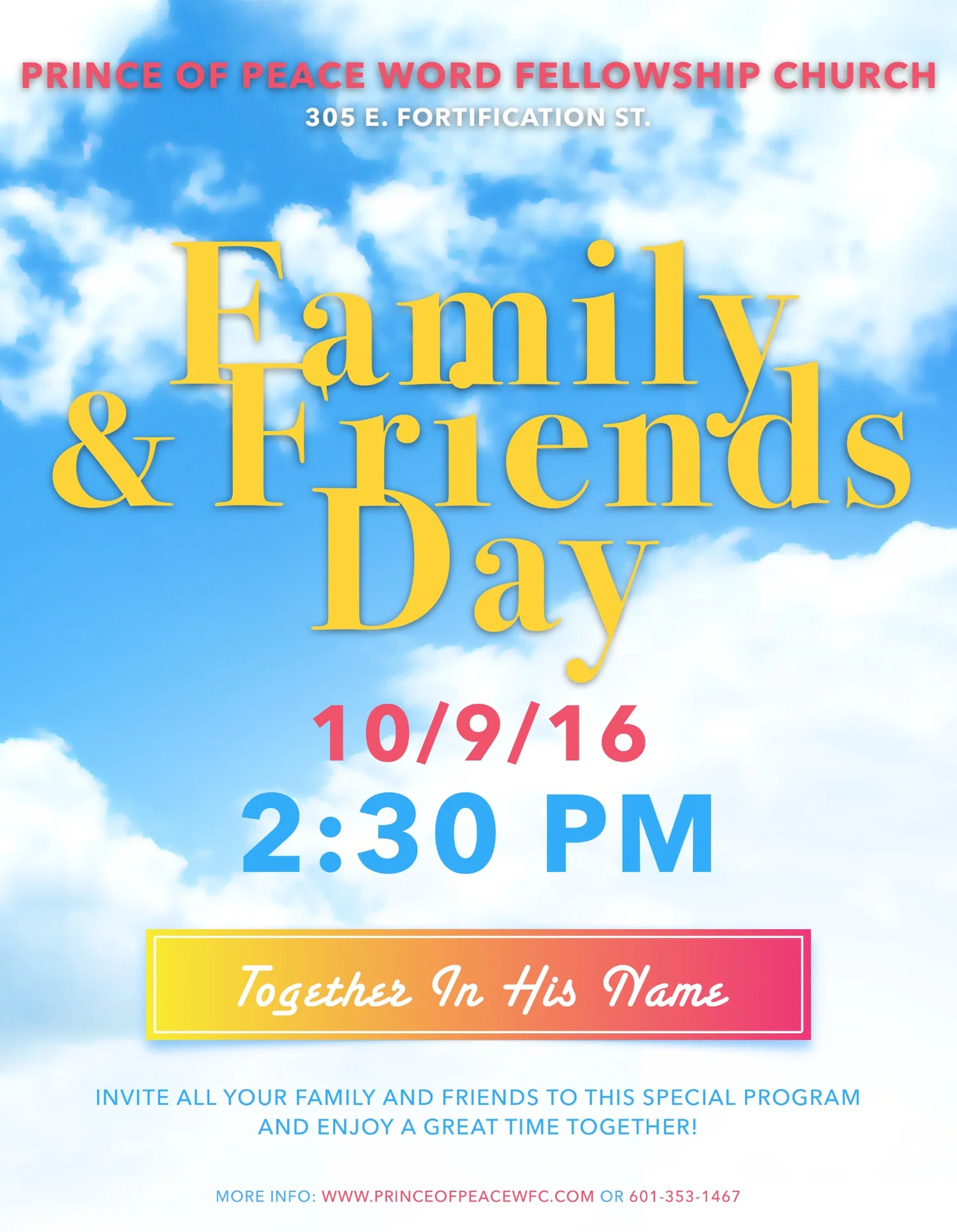 Church Friends And Family Day Flyers