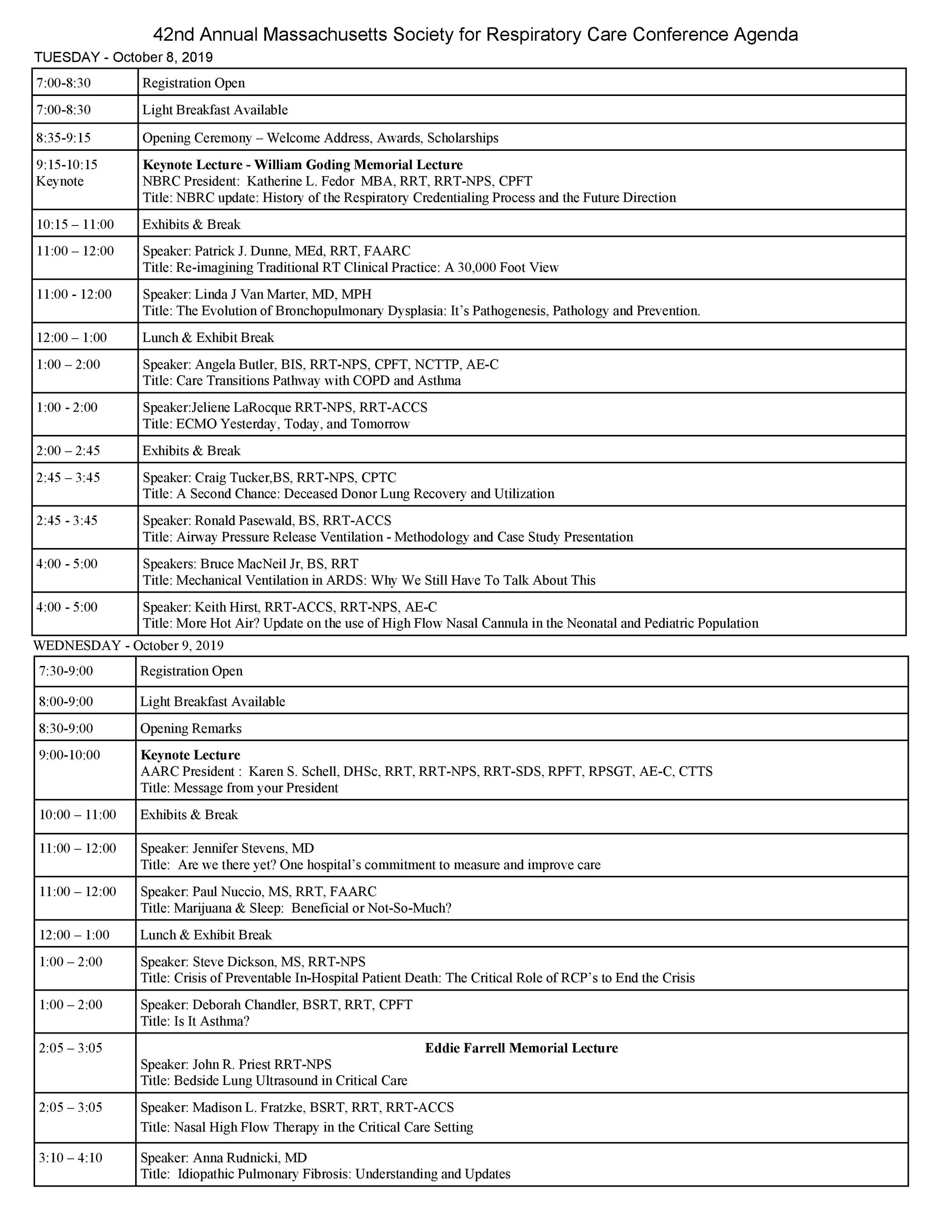2019 Massachusetts Society for Respiratory Care - Annual Conference ...
