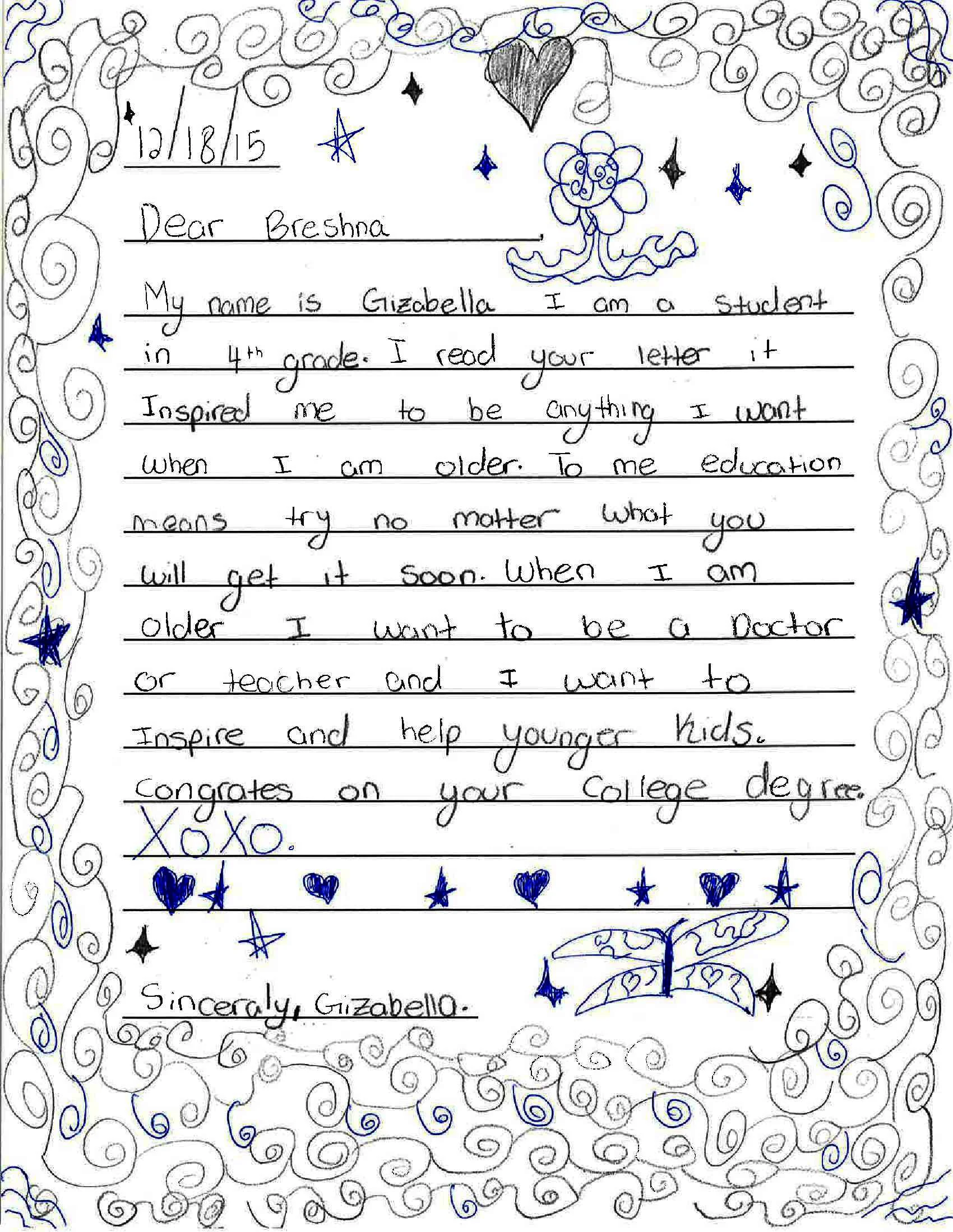 You Show Me Hard Work Like No One Else Andres 4th Grader Handwritten You Show Me Hard Work Like No One Else Andres 4th Grader Handwritten