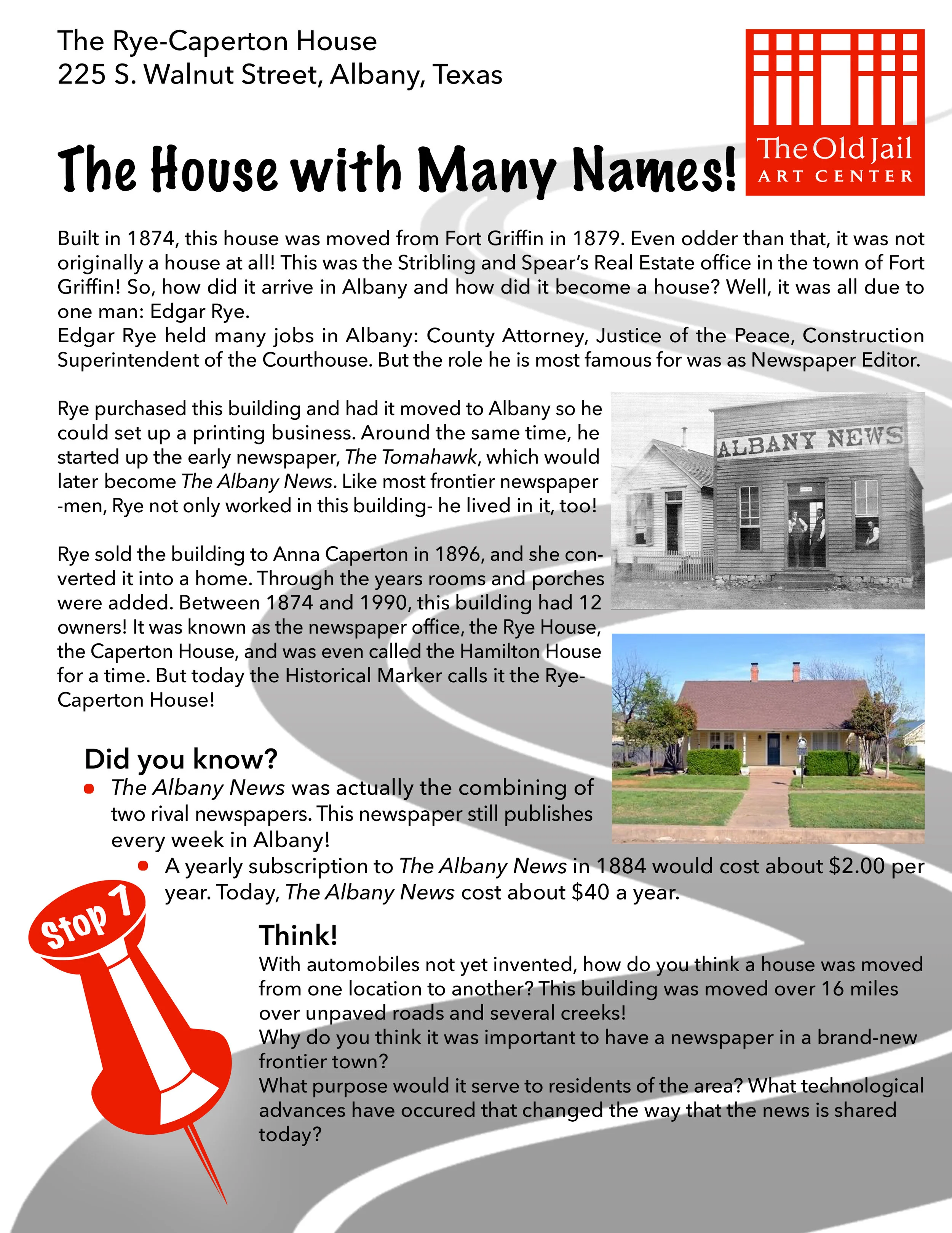 If This House Could Talk.. — The Old Jail Art Center