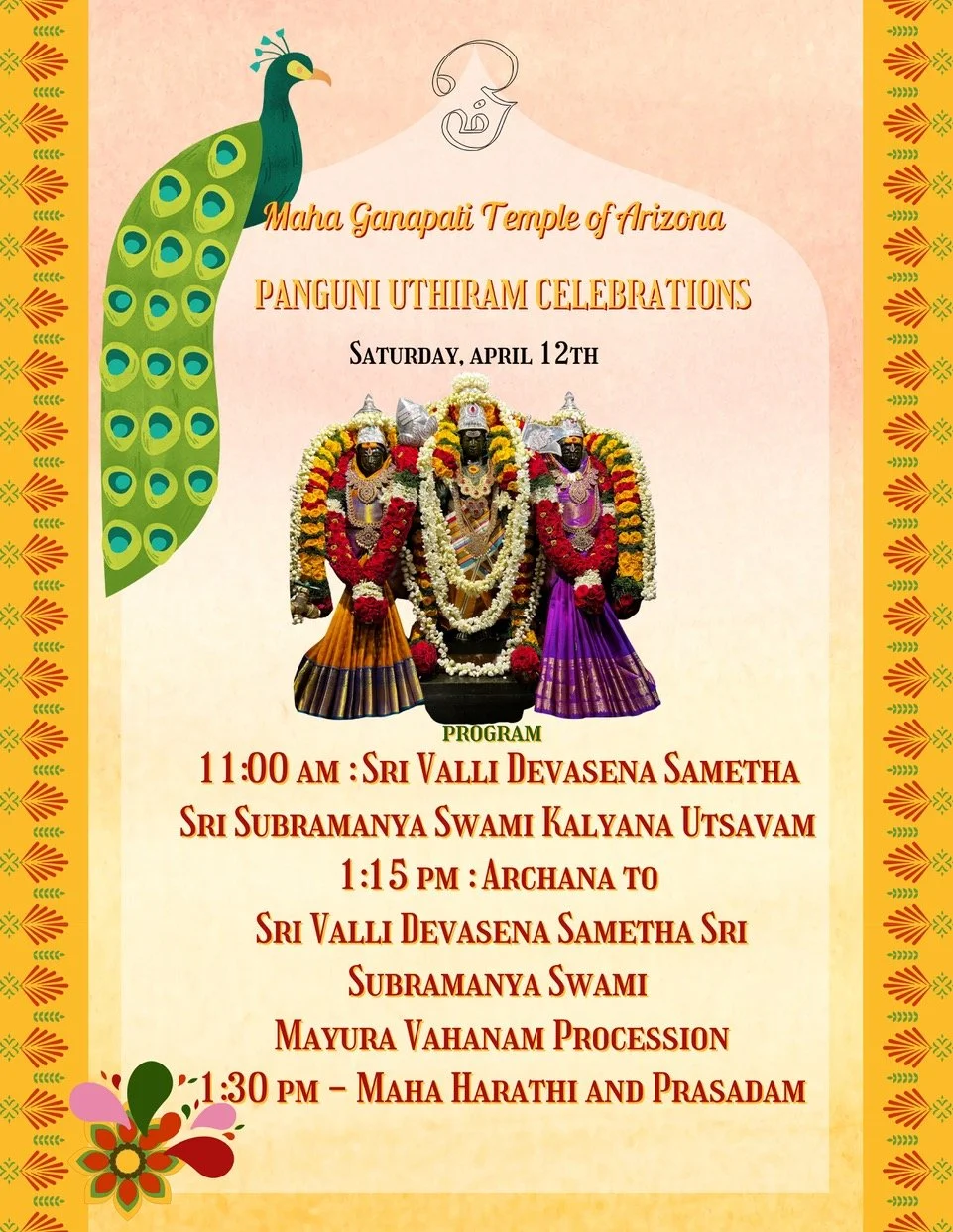 Panguni Uthiram Celebration — Maha Ganapati Temple of Arizona