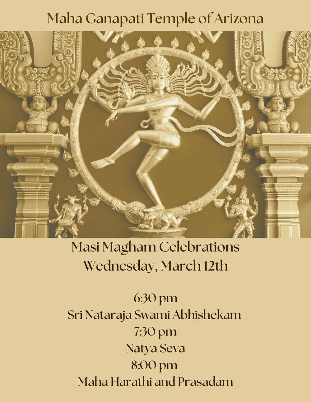 Masi Magham Celebration — Maha Ganapati Temple of Arizona