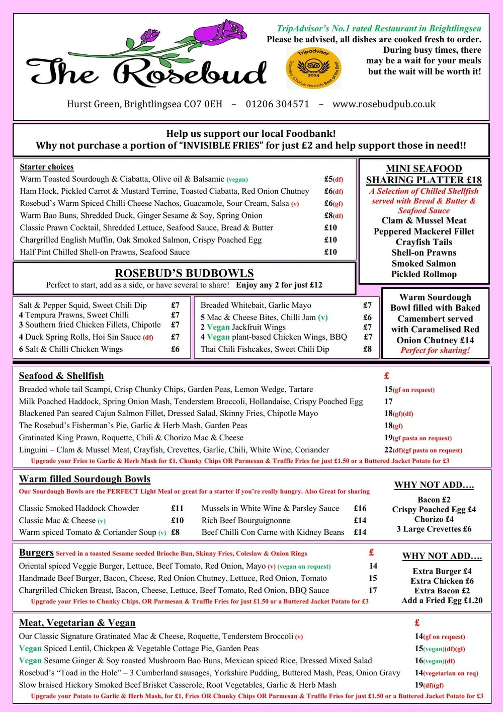 Our Menu — The Rosebud Seafood Restaurant & Pub