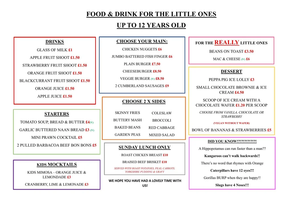 Our Menu — The Rosebud Seafood Restaurant & Pub