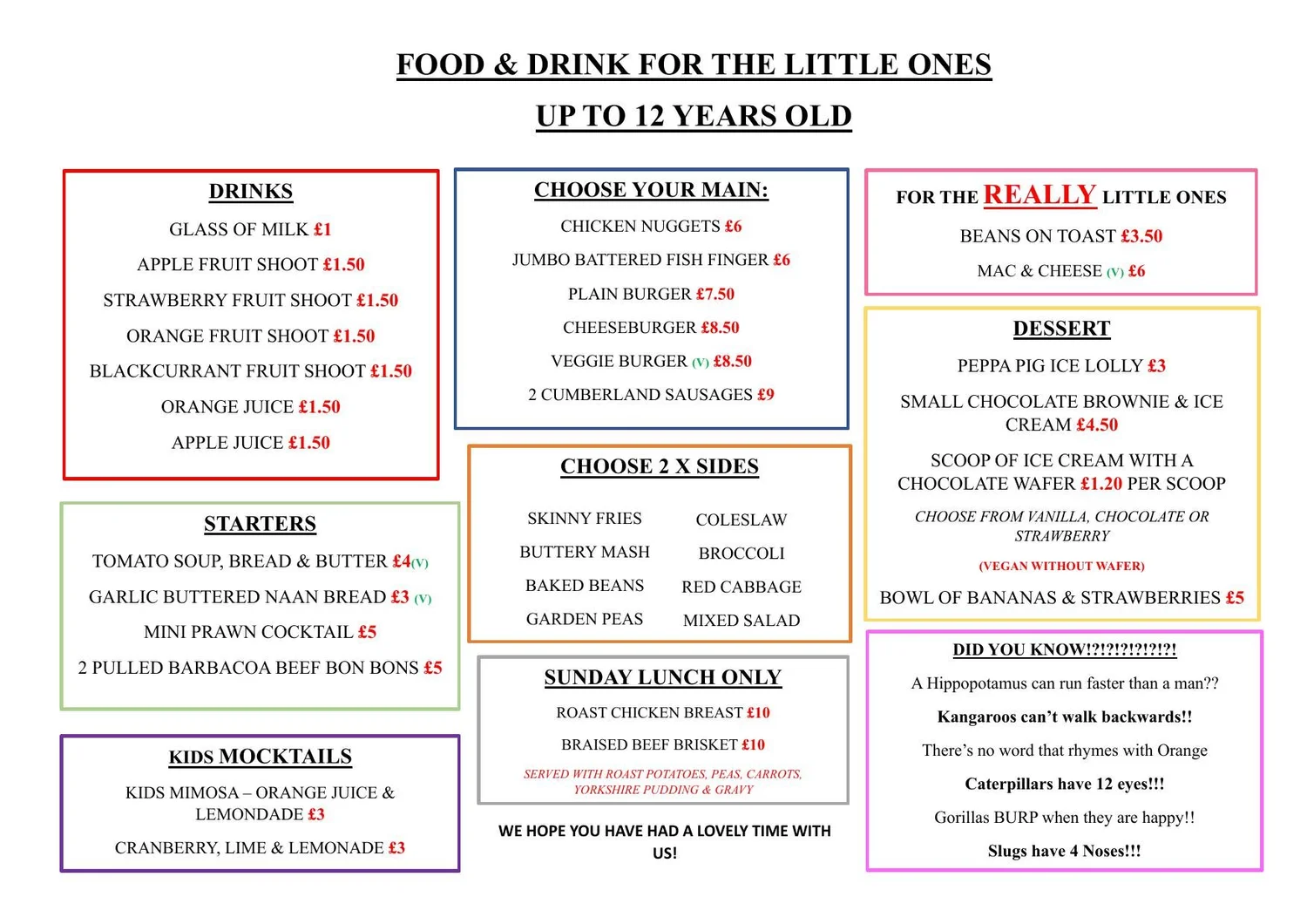 Our Menu — The Rosebud Seafood Restaurant & Pub