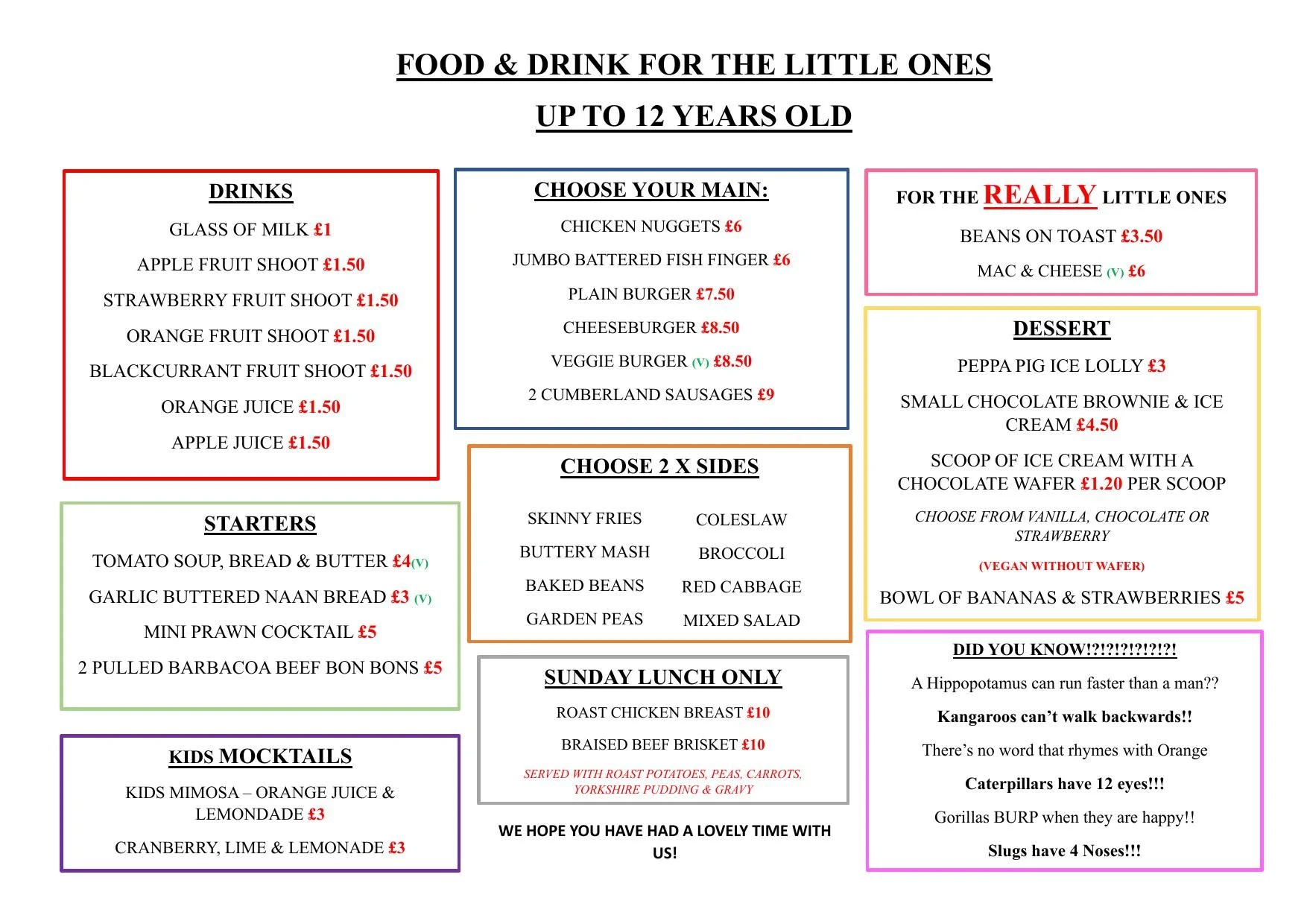 Our Menu — The Rosebud Seafood Restaurant & Pub