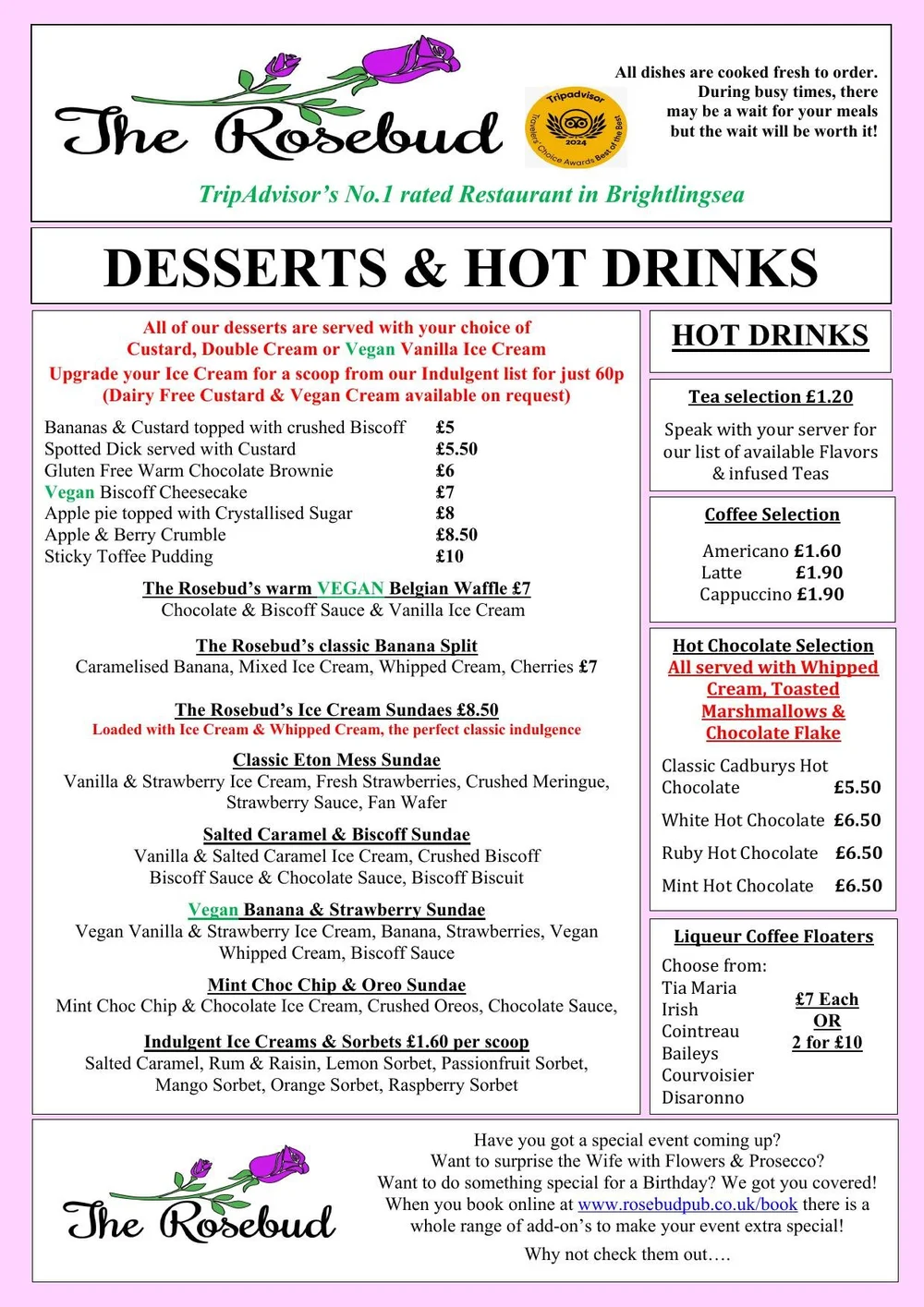 Our Menu — The Rosebud Seafood Restaurant & Pub