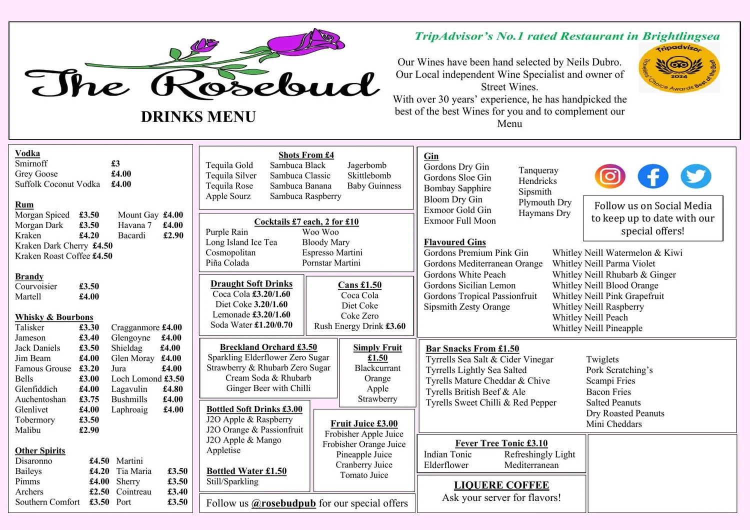 Our Menu — The Rosebud Seafood Restaurant & Pub