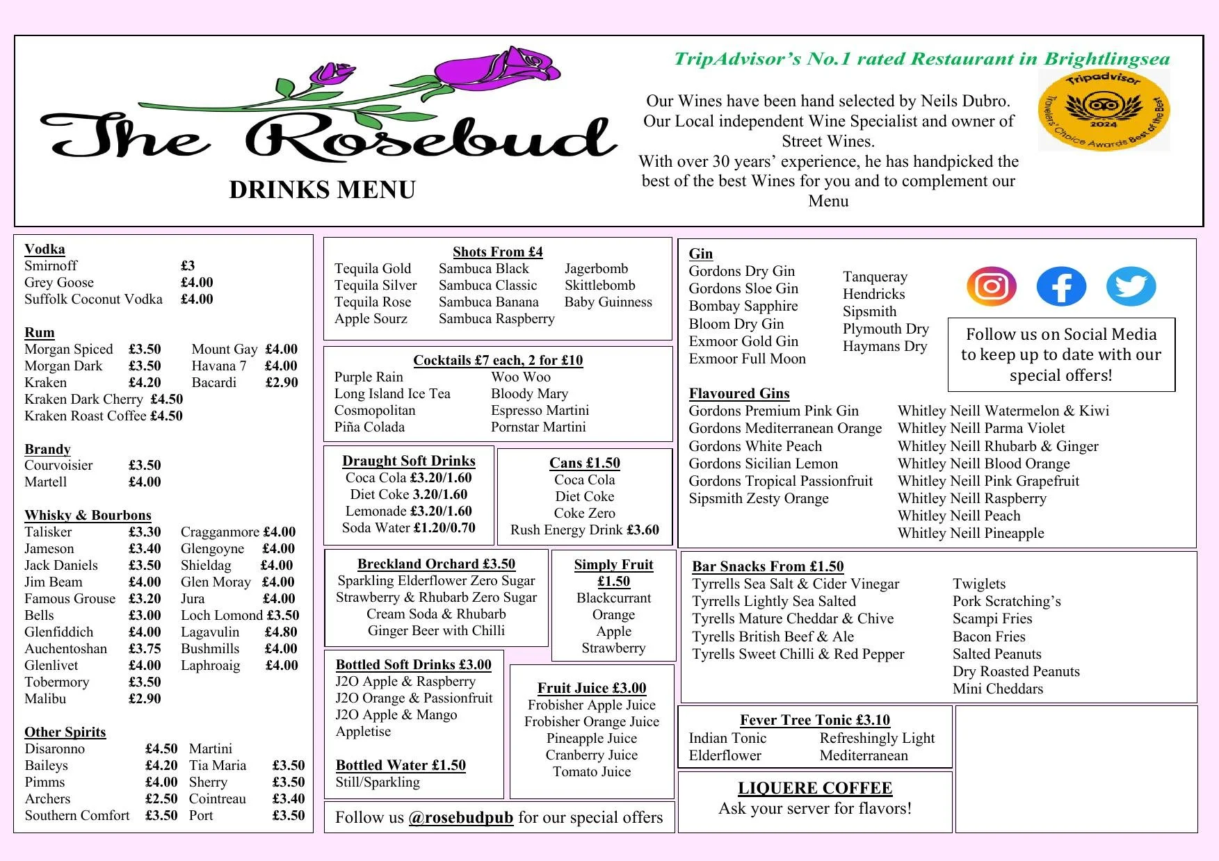 Our Menu — The Rosebud Seafood Restaurant & Pub
