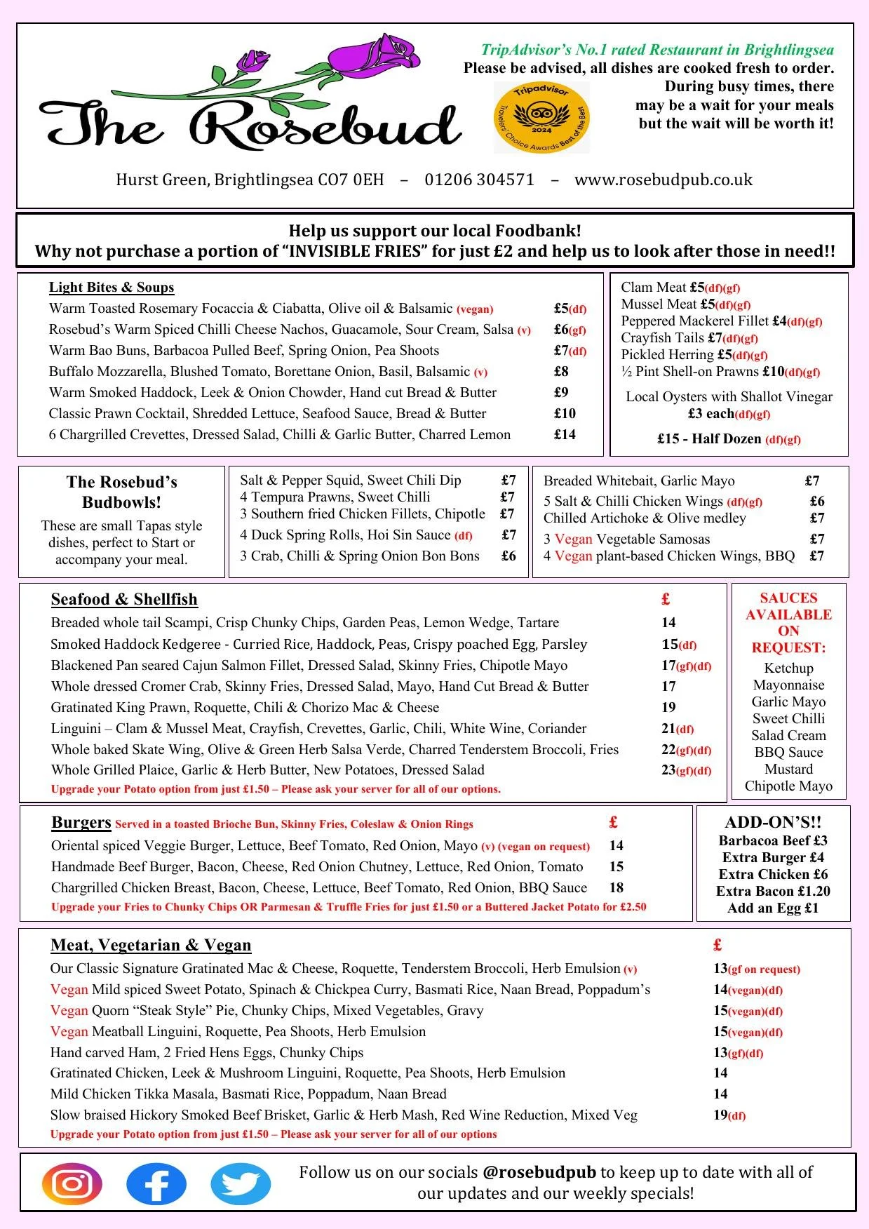 Our Menu — The Rosebud seafood restaurant & pub