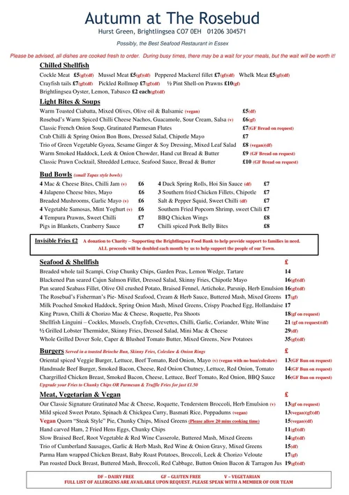 Our Menu — The Rosebud seafood restaurant & pub