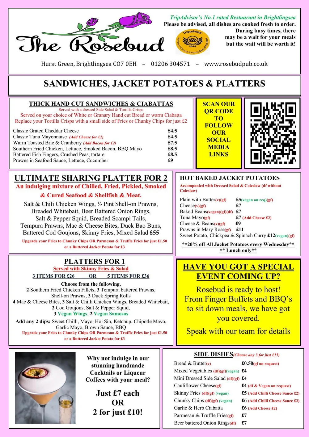 Our Menu — The Rosebud Seafood Restaurant & Pub