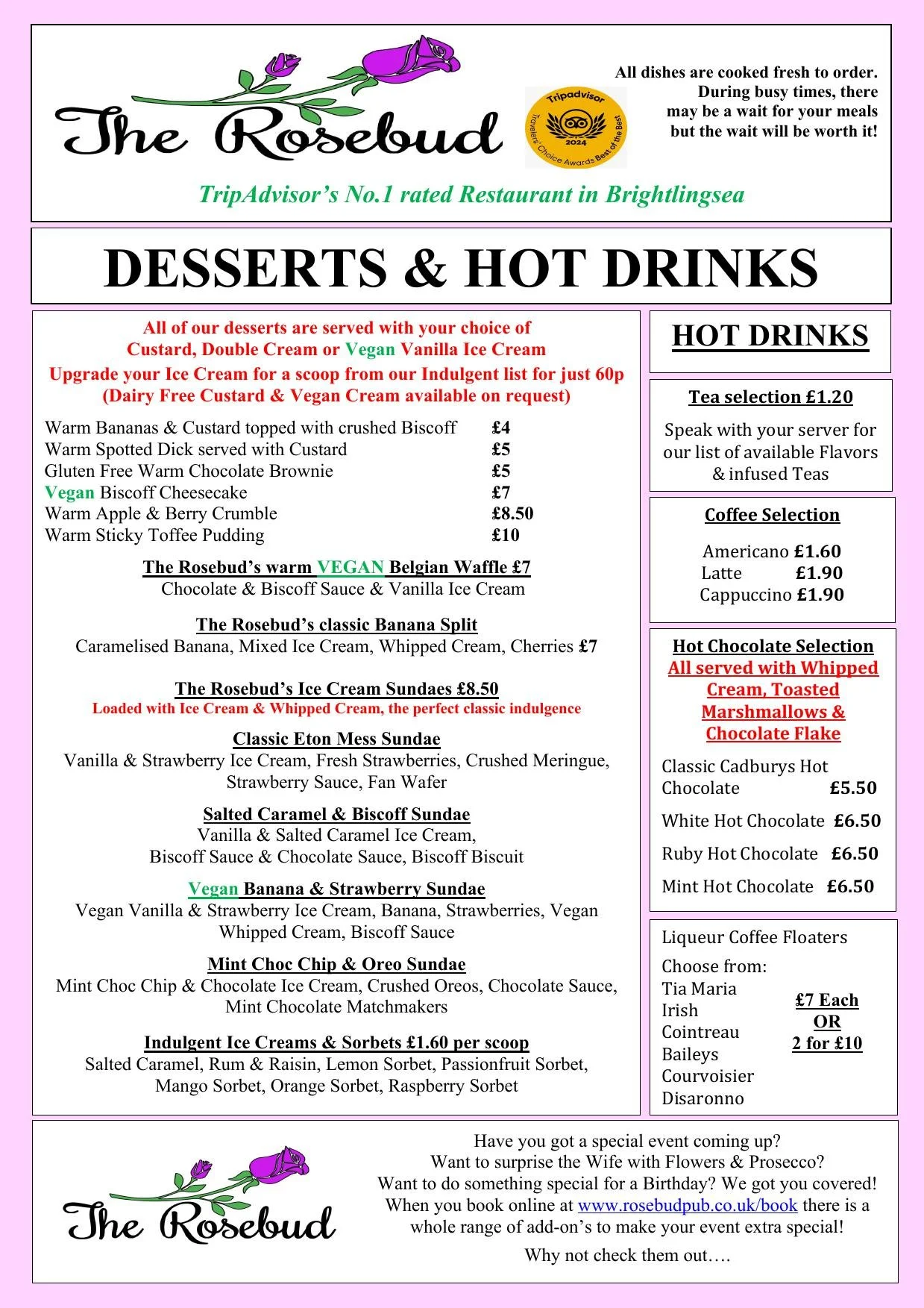 Our Menu — The Rosebud Seafood Restaurant & Pub