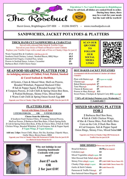 Our Menu — The Rosebud Seafood Restaurant & Pub