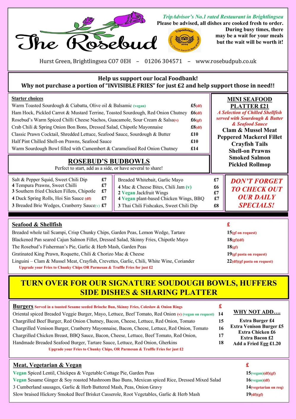 Our Menu — The Rosebud Seafood Restaurant & Pub