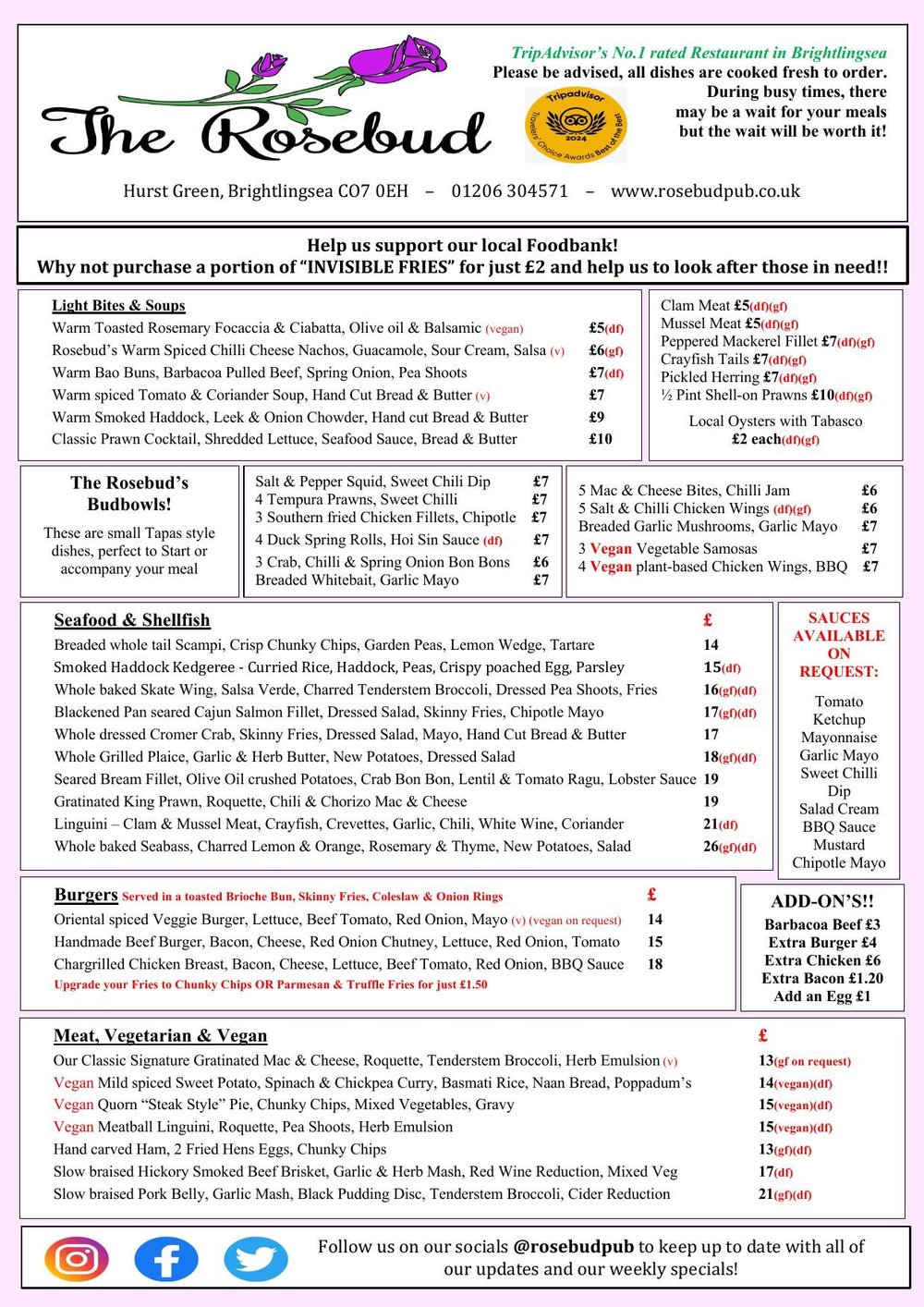 Our Menu — The Rosebud seafood restaurant & pub