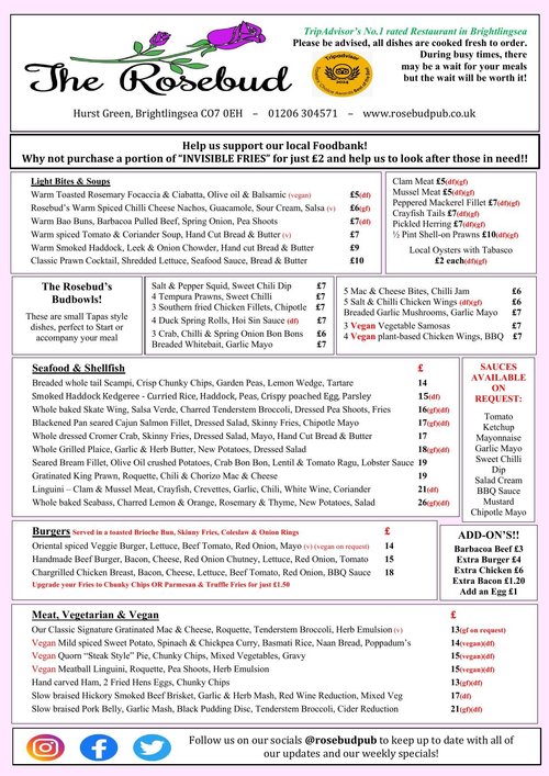 Our Menu — The Rosebud seafood restaurant & pub