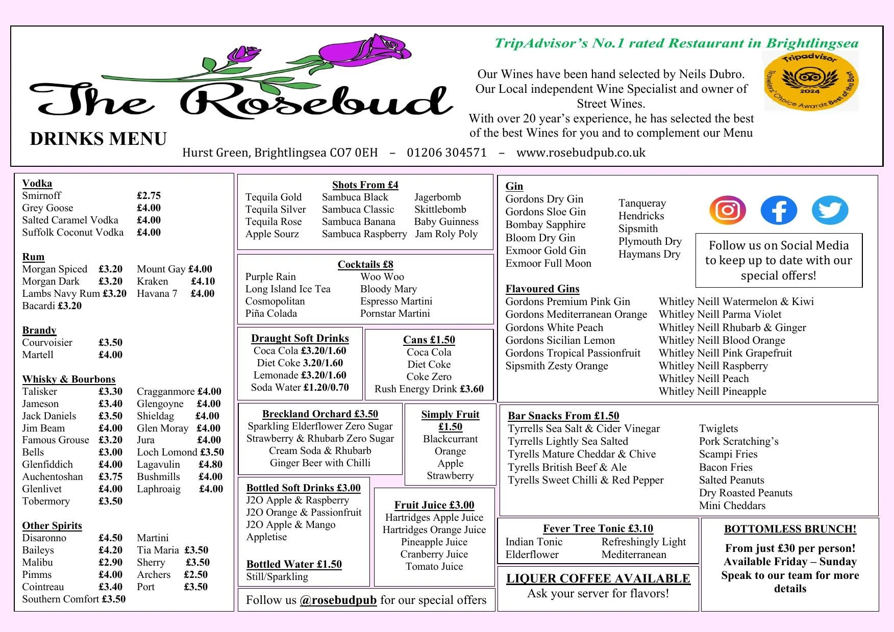 Our Menu — The Rosebud Seafood Restaurant & Pub