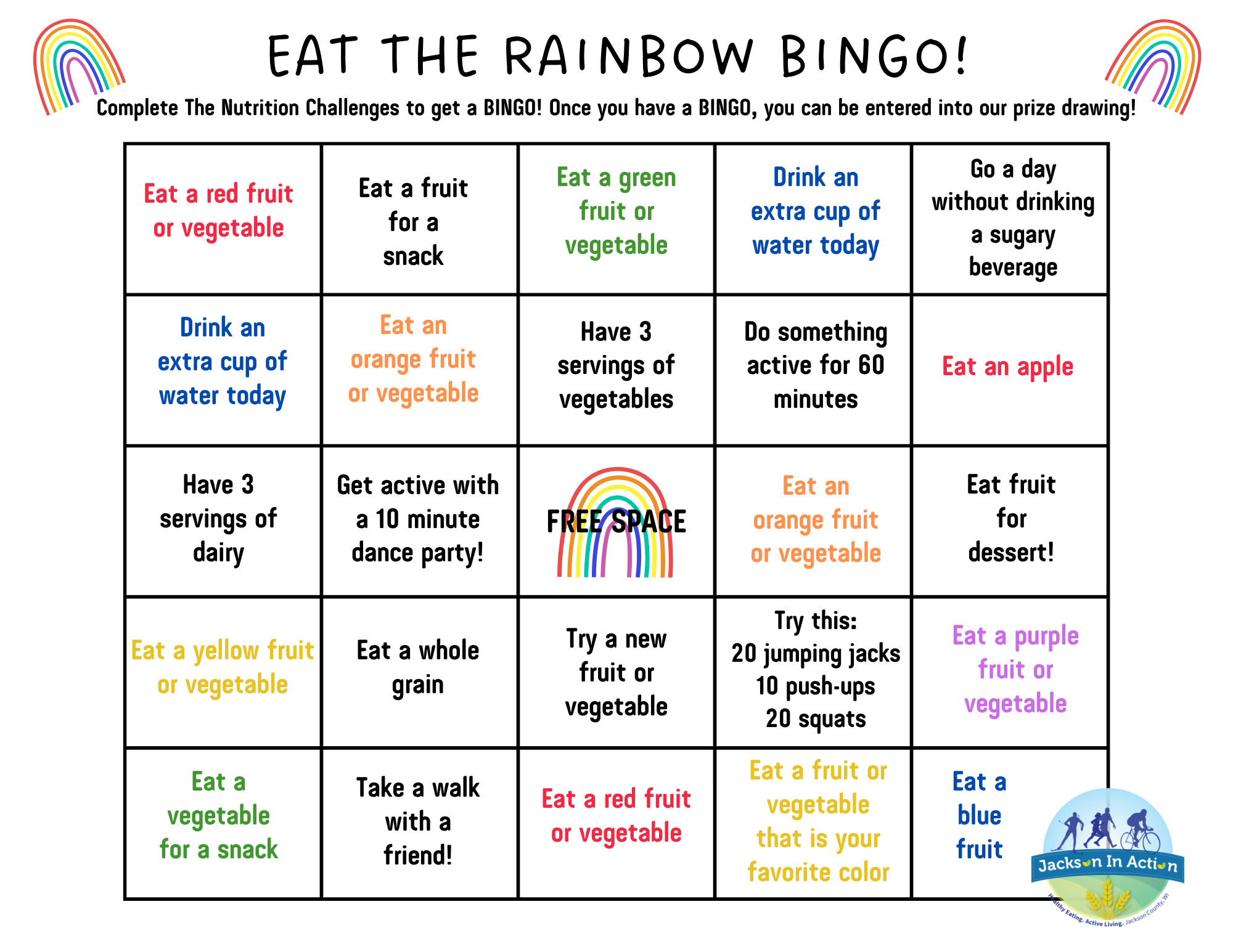 Eat the Rainbow Challenge — Jackson In Action