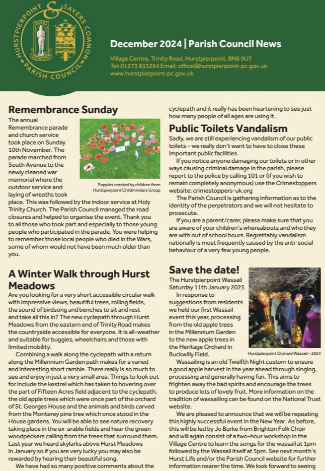 Hurstpierpoint & Sayers Common Parish Council news - December 2024 ...