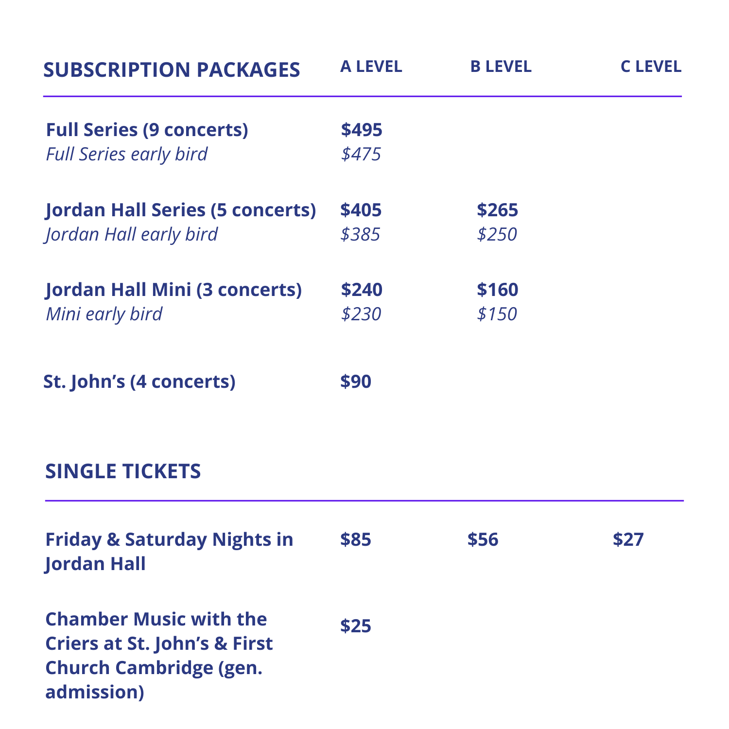 A Far Cry Subscription Season Packages. Subscribe Early and Save — A ...