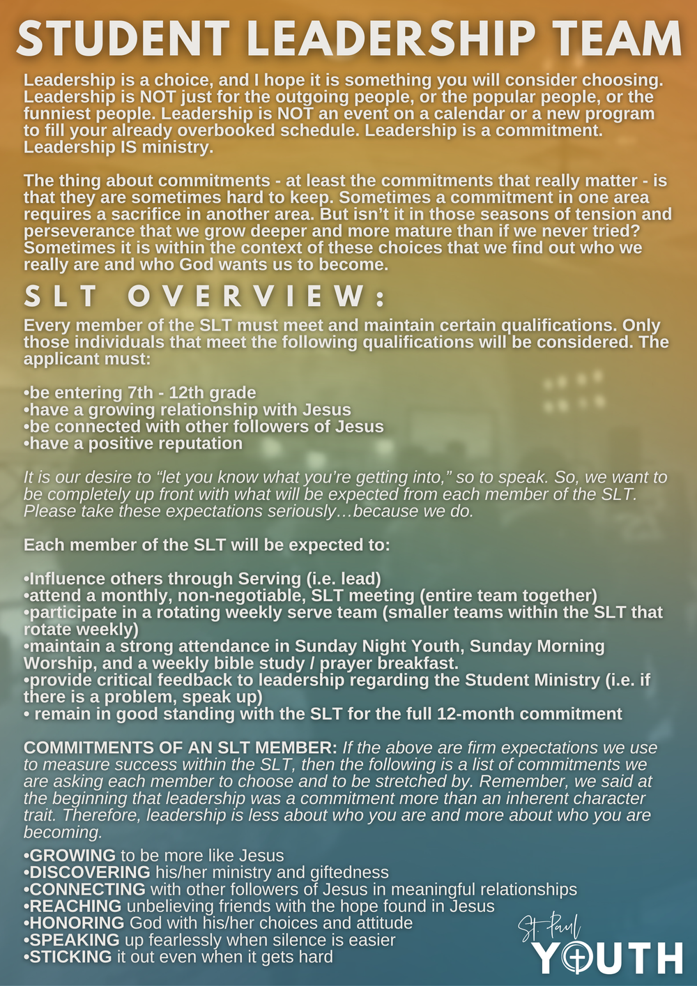 Student Leadership Team — St. Paul Ocean Springs