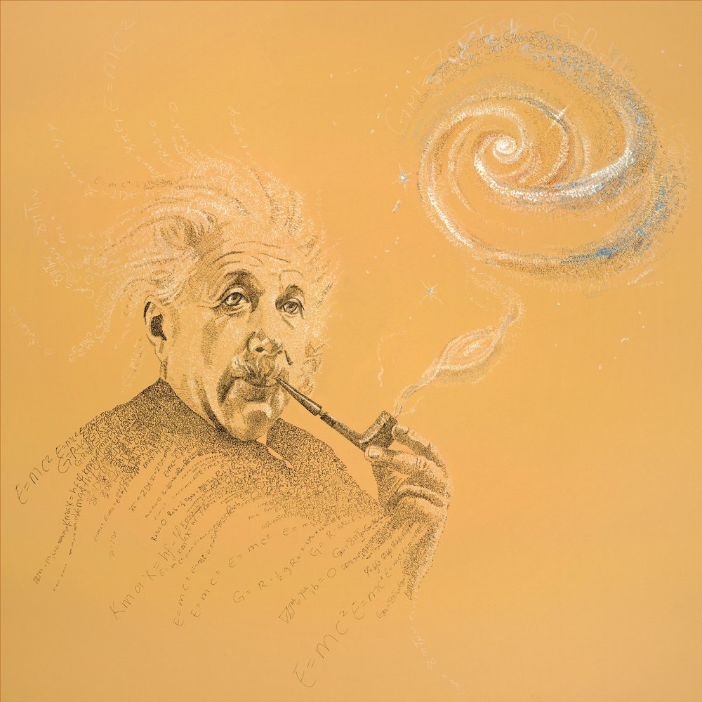 Albert Einstein Smoking Colors