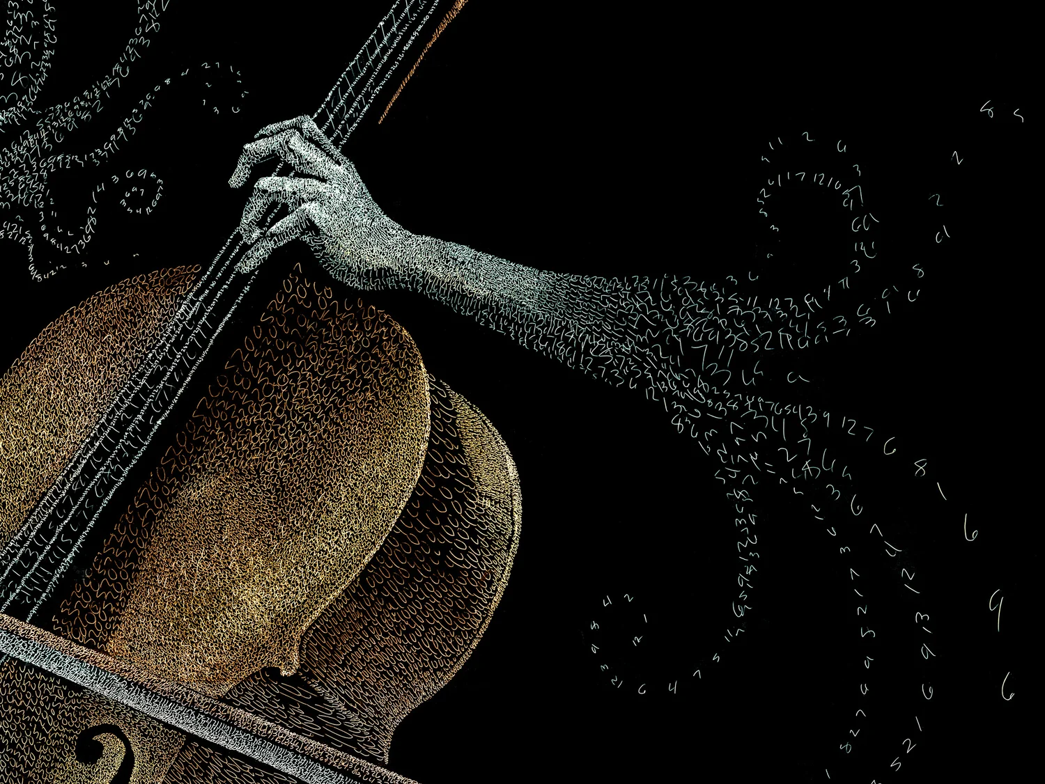 Cello Art Black And White