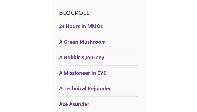 Blogrolls — Contains Moderate Peril
