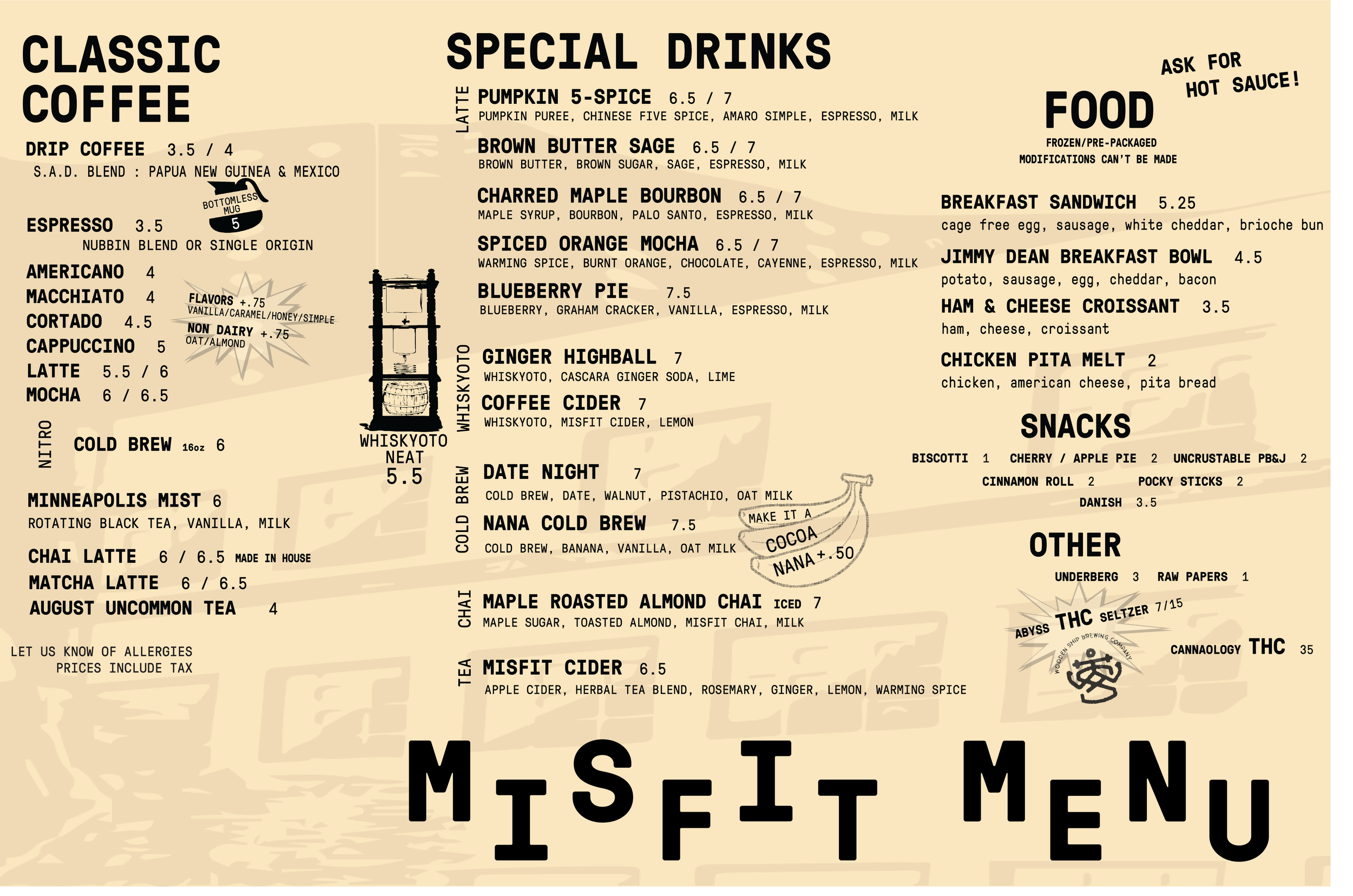 Menu — Misfit Coffee Co.