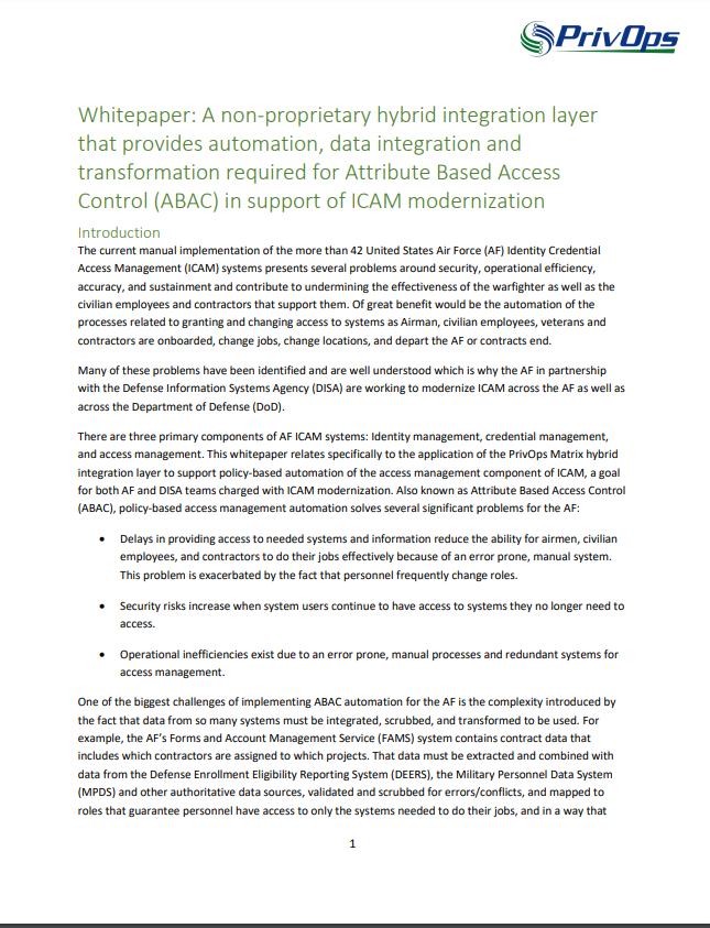 WHITEPAPERS — PrivOps - low-code, no-code integration and access management