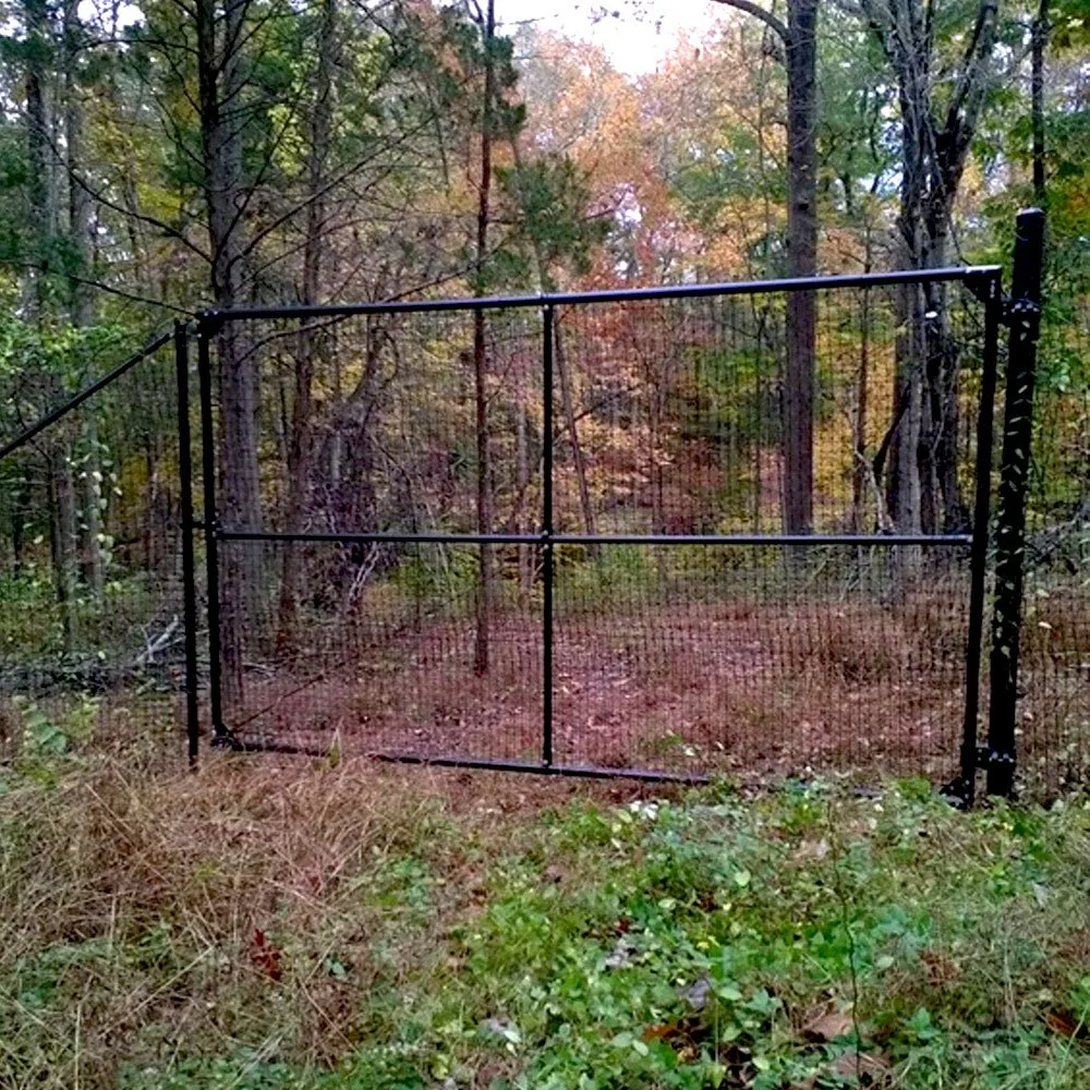 10 ft. wide black metal gate for deer fence and dog fence galvanized ...